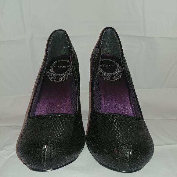 Vigoss | Shoes | Vigoss Black Noir Sequin Heels | Poshmark